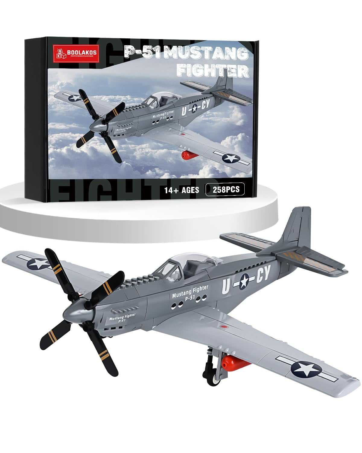 BOOLAKOS P-51 Mustang Fighter Bomber Building Blocks KMC2Sets, Military ...
