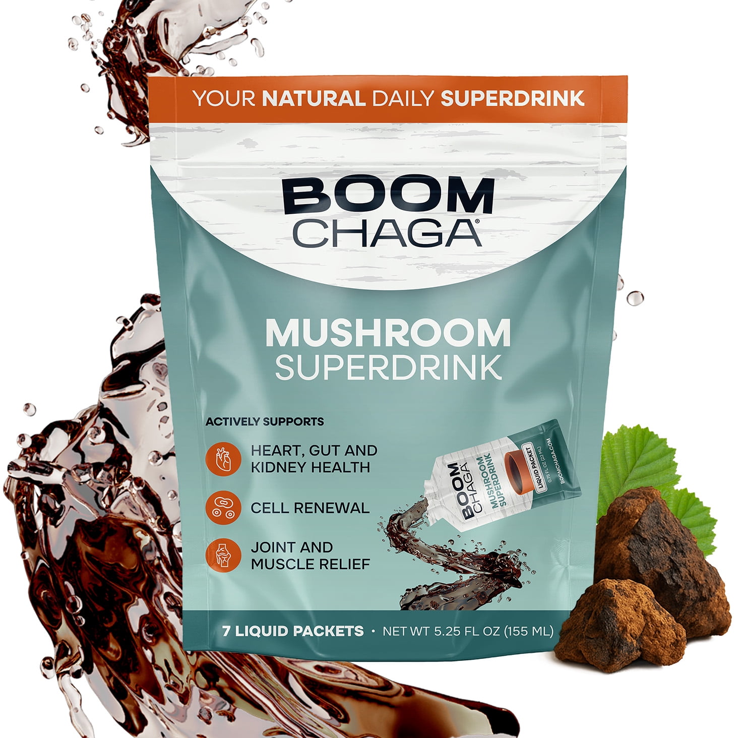 BOOM Chaga Mushroom Superdrink, 7 Count Packets - Walmart.com