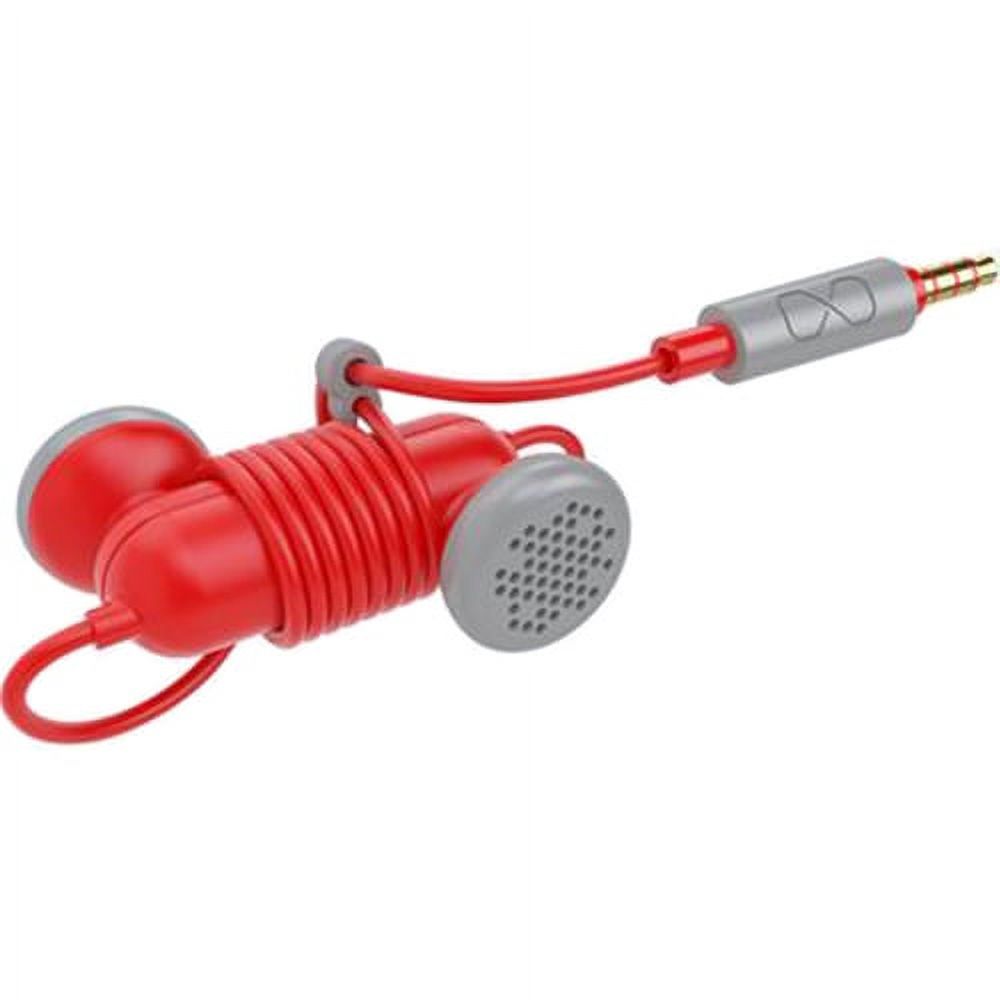 BOOM Spooners Earbud Headphones w/ Magnetic Nesting Design & Mic - Red ...