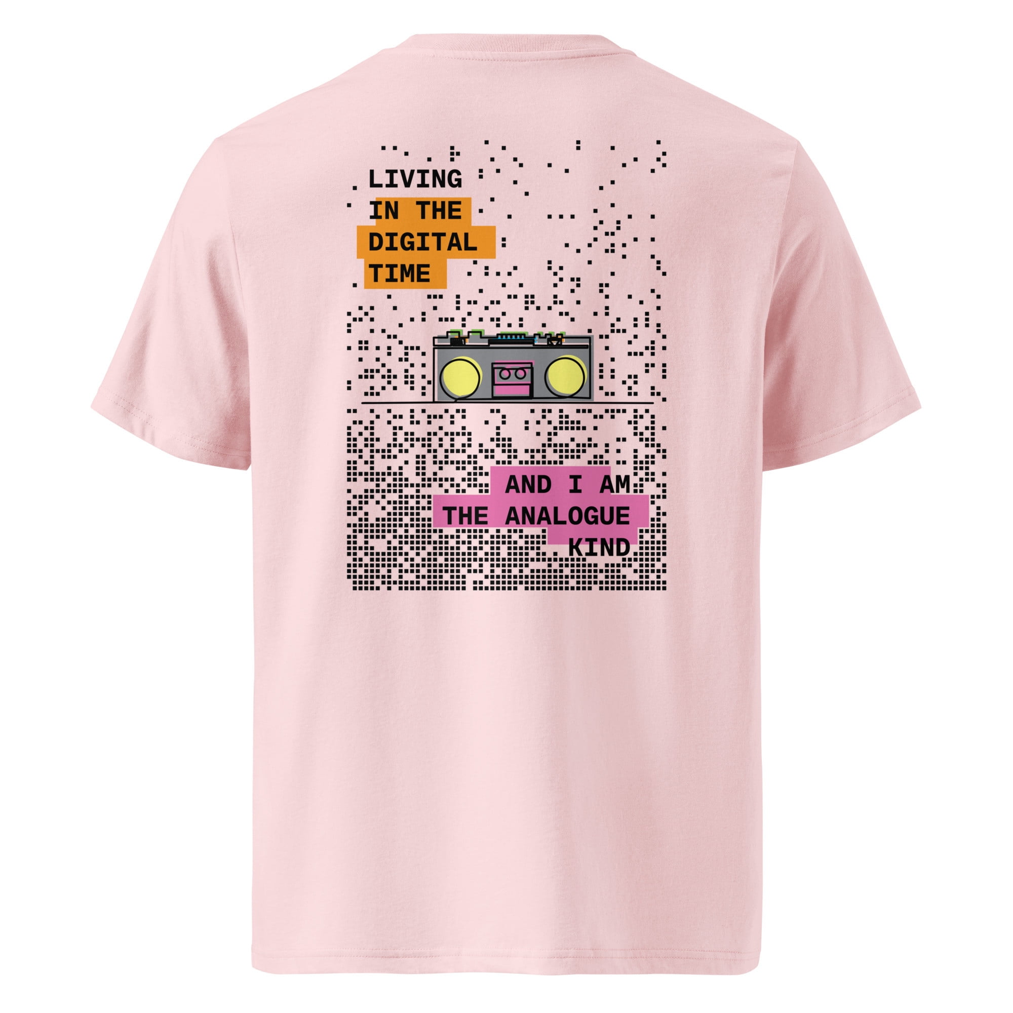 BOOMBOX DIGITAL TIME X ANALOGUE KIND ORGANIC COTTON T-SHIRT Cotton Pink ...