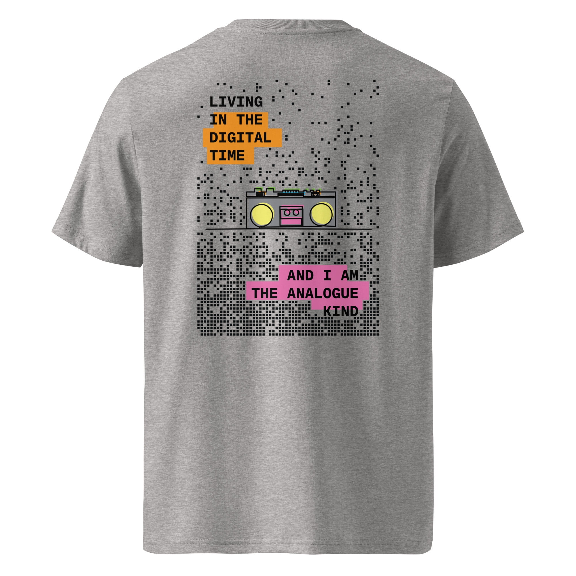 BOOMBOX DIGITAL TIME X ANALOGUE KIND ORGANIC COTTON T-SHIRT Heather ...