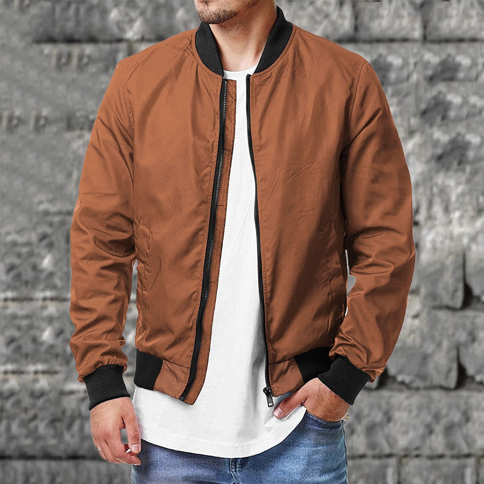 BOOMILK Bomber Jackets for Men Fall Winter Casual Sports Large Size ...