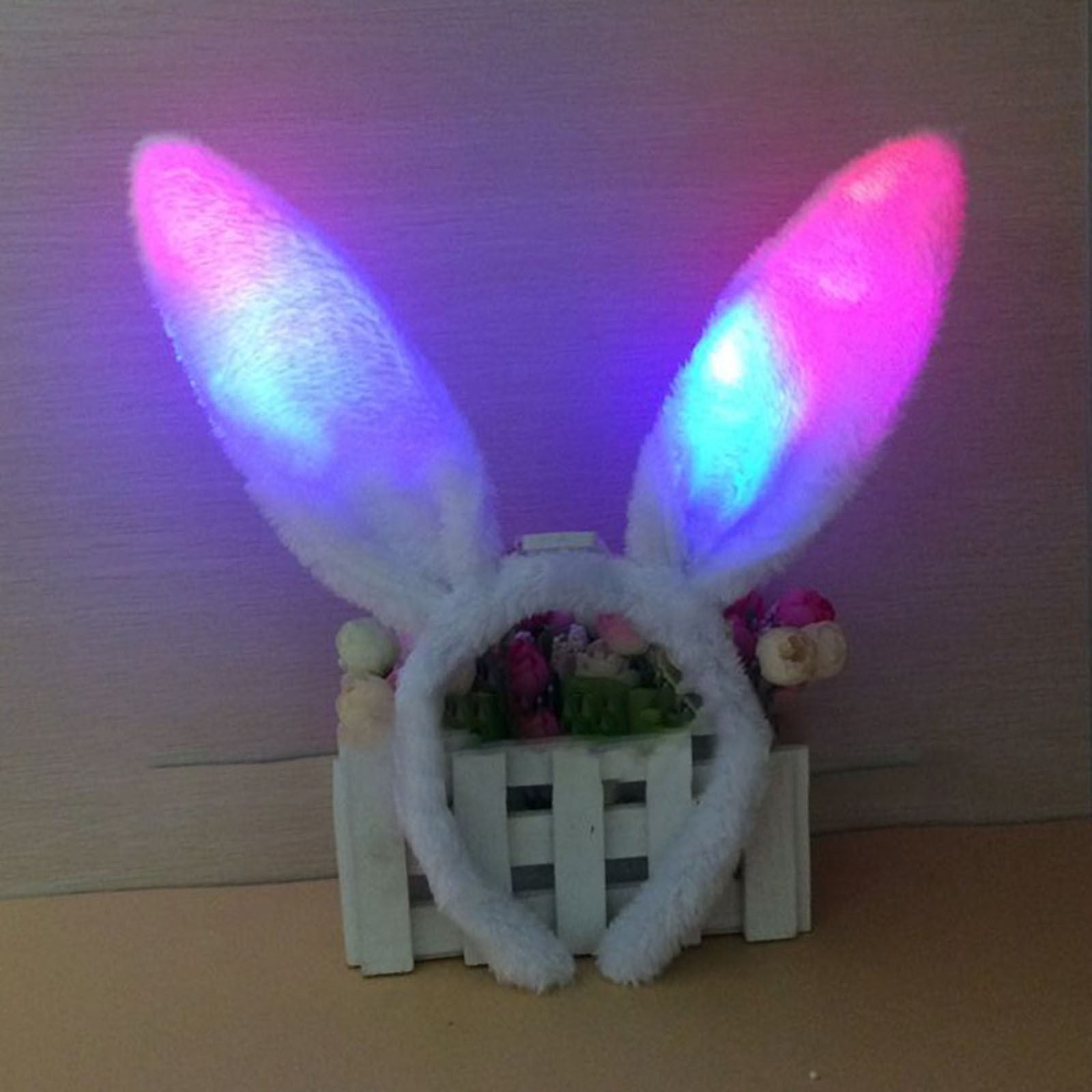 BOOMILK Easter Bunny Ears Headband With LED Lights Adult Kids Rabbit ...