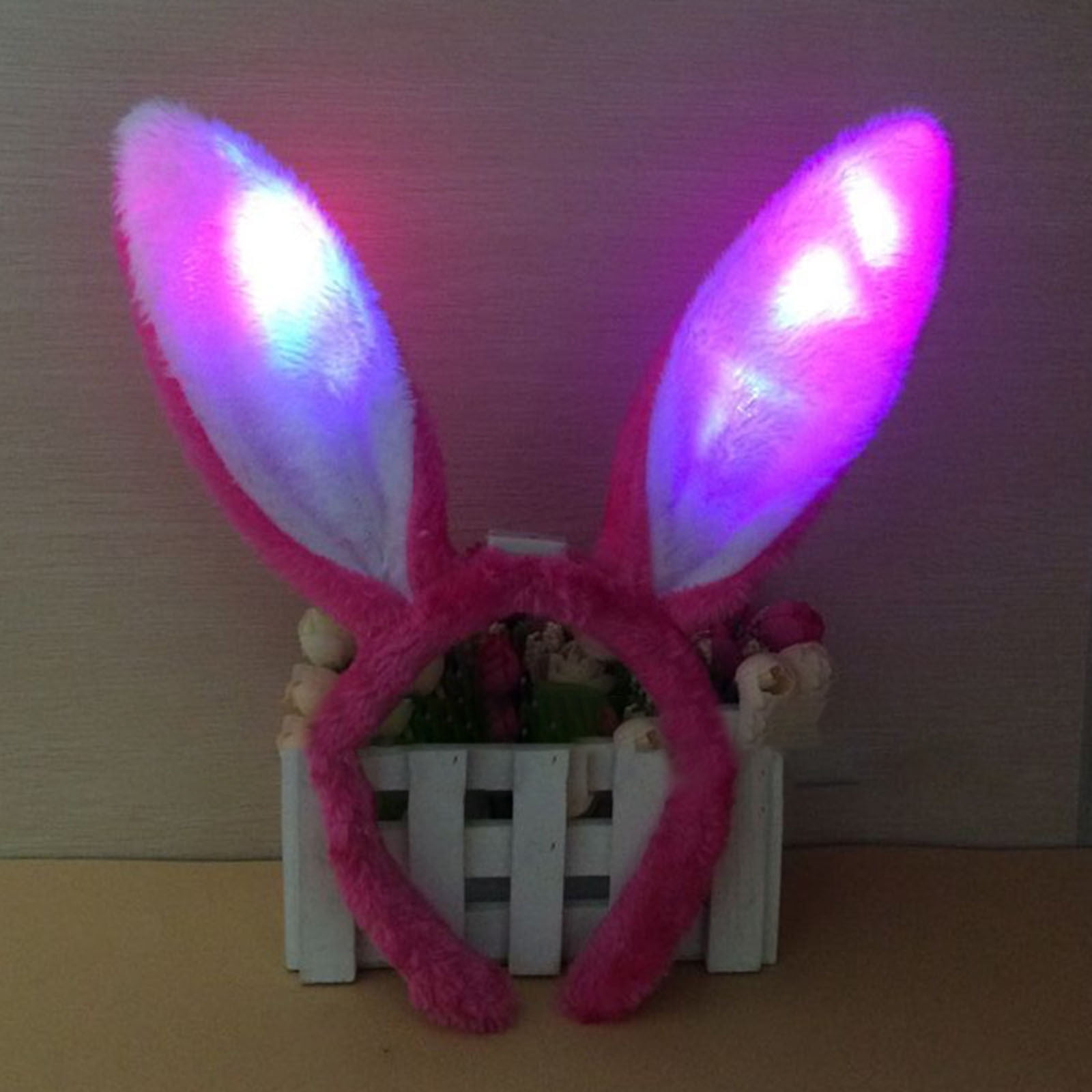 BOOMILK Easter Bunny Ears Headband With LED Lights Adult Kids Rabbit ...