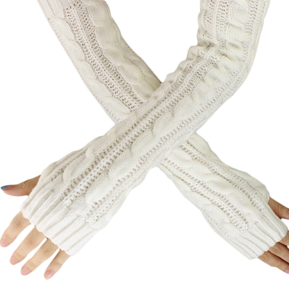 BOOMILK Fingerless Gloves for Women Solid Color Fall Winter Knitted ...
