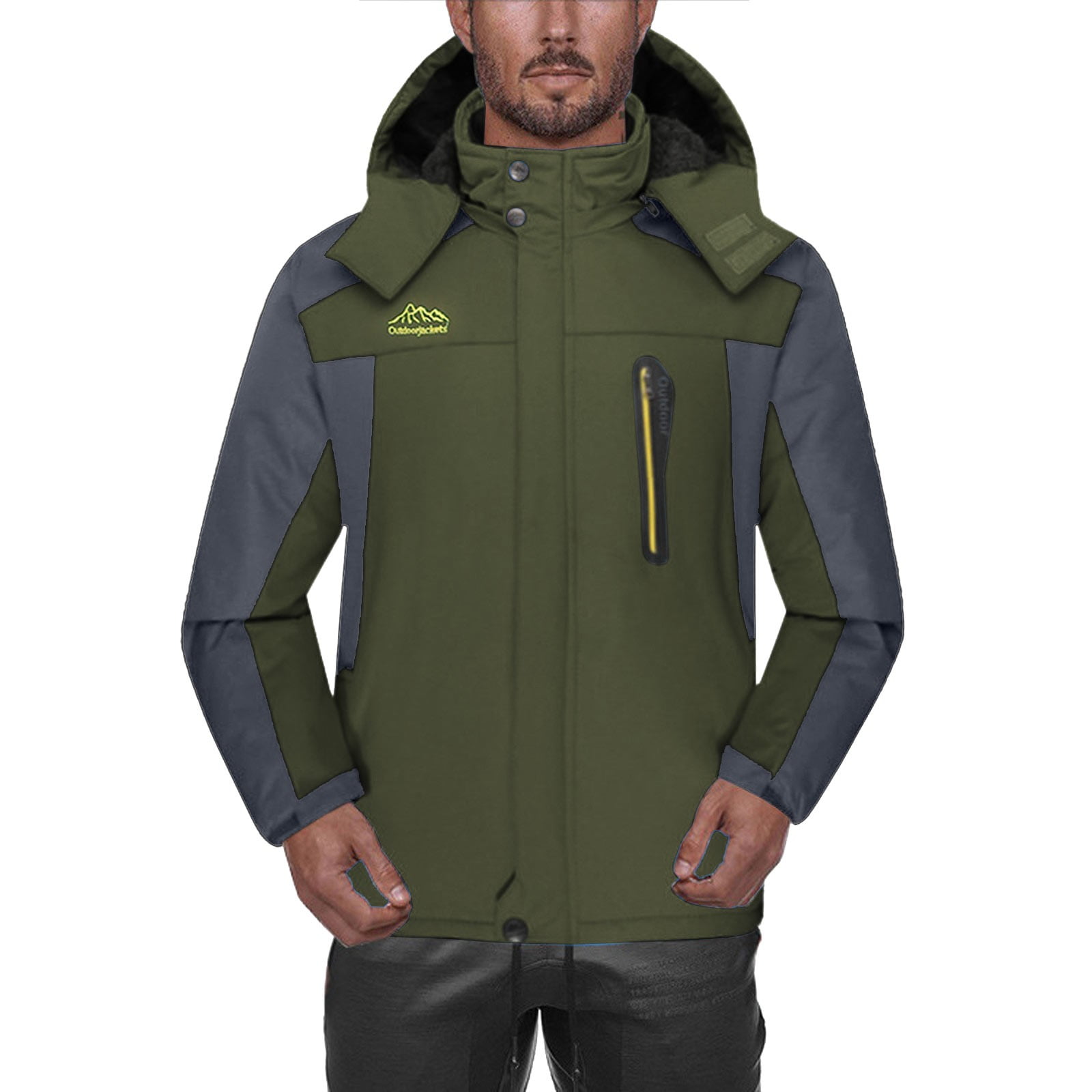 BOOMILK Rain Jackets for Men With Hood Fall Winter Trendy Color Block ...