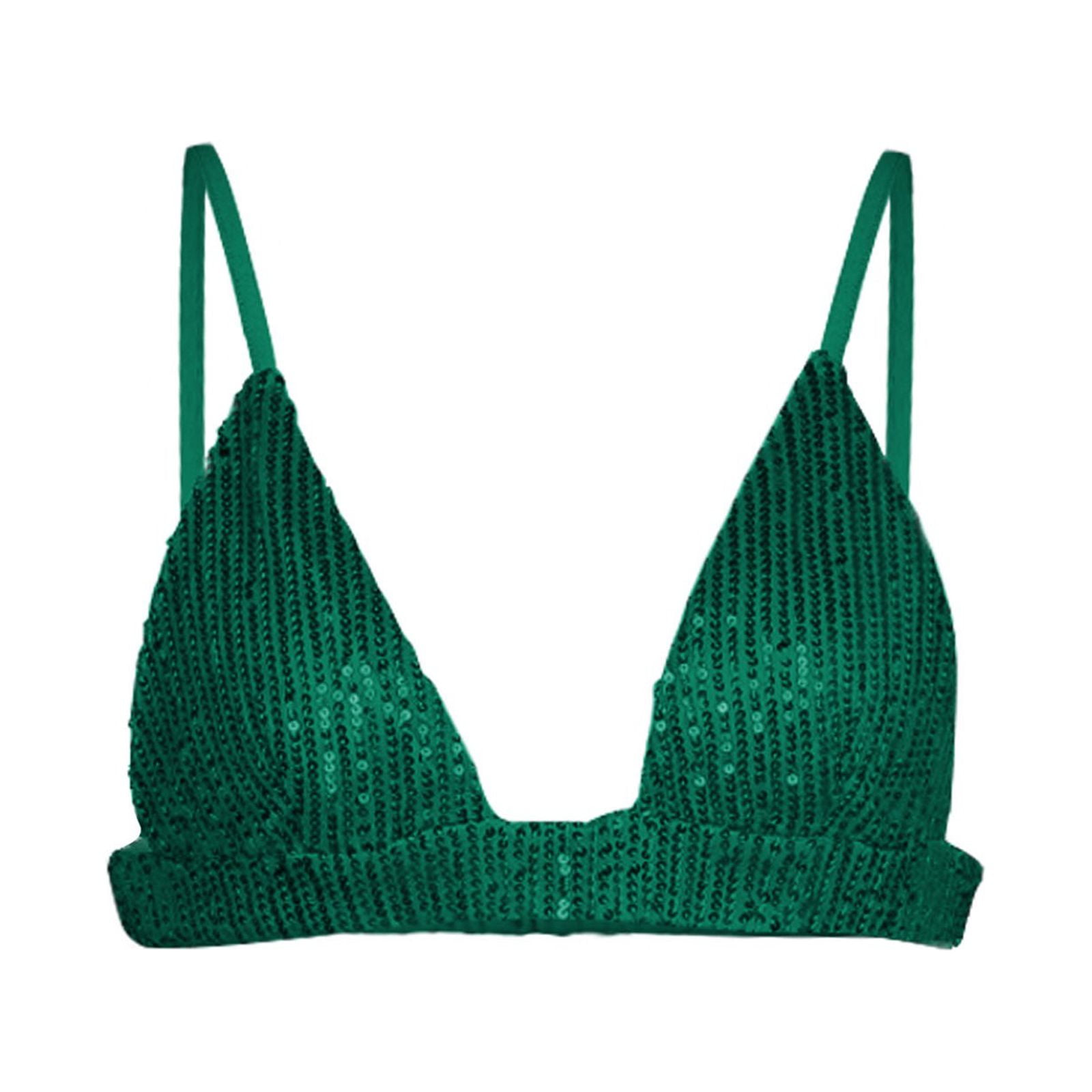 BOOMILK Sequin Bras for Women Sexy Sparkly Glitter Push Up Plunge Bra ...