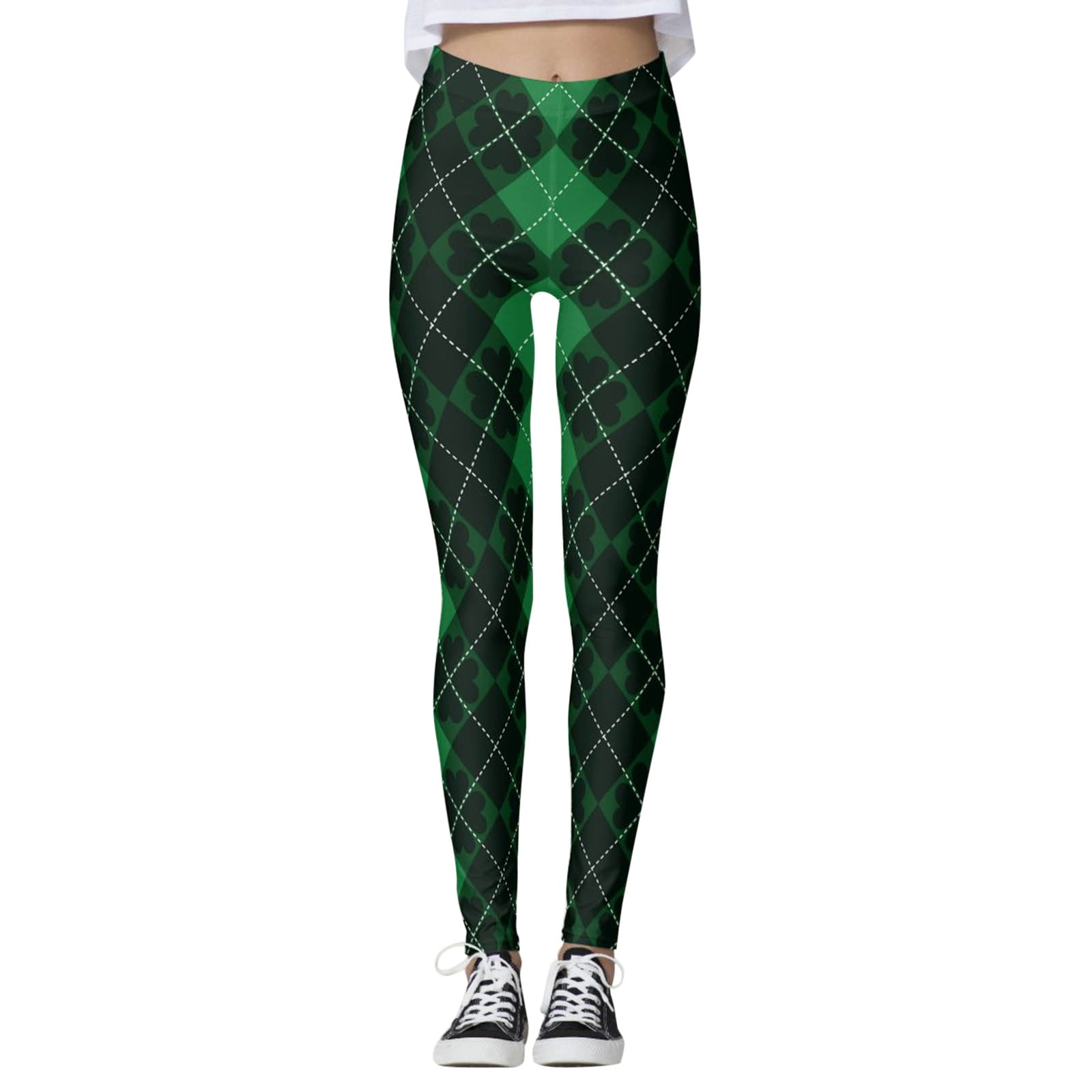 BOOMILK St. Patrick's Day Leggings for Women Green Shamrock High ...