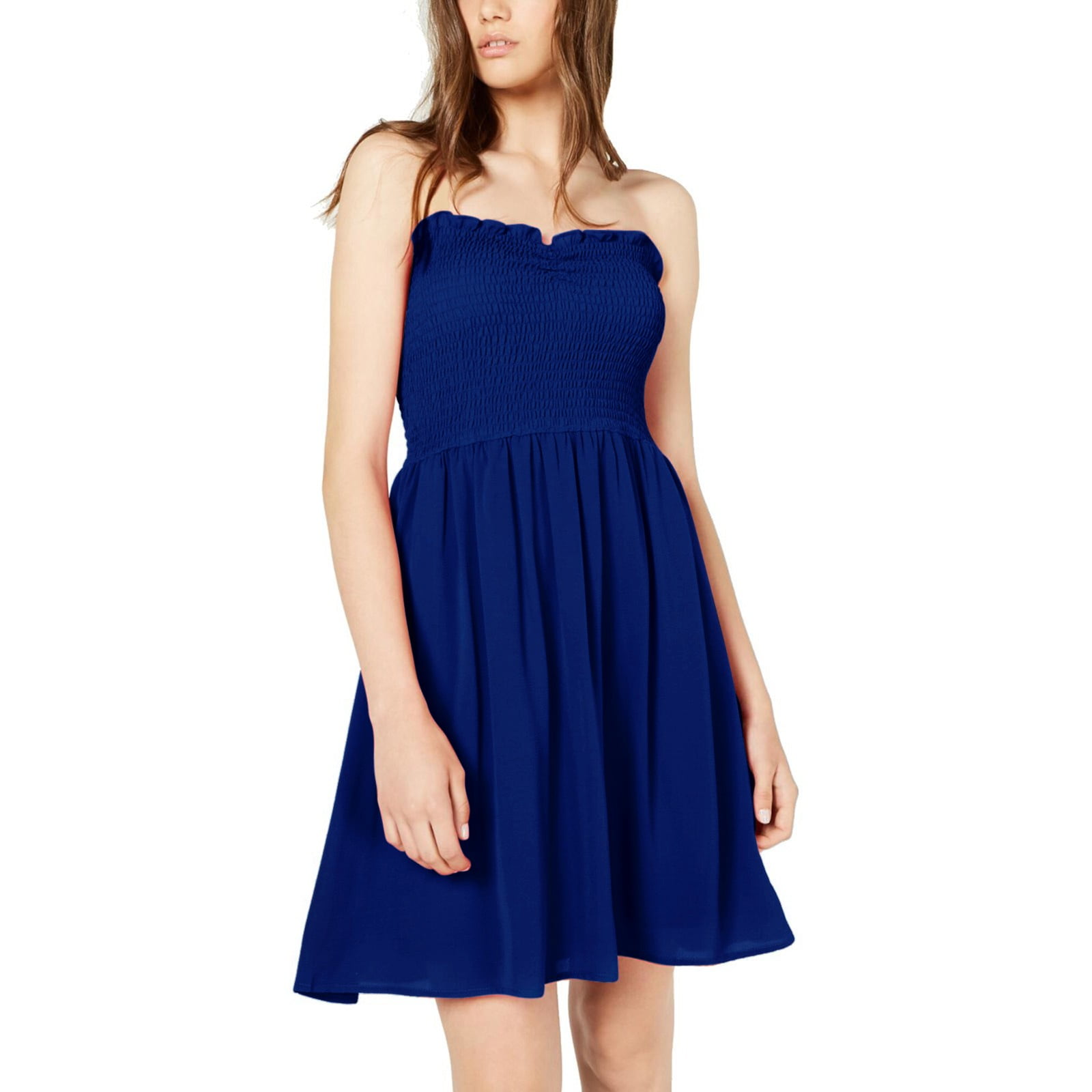 BOOMILK Summer Dresses for Women Cover Up Beach Strapless Mini Dress ...