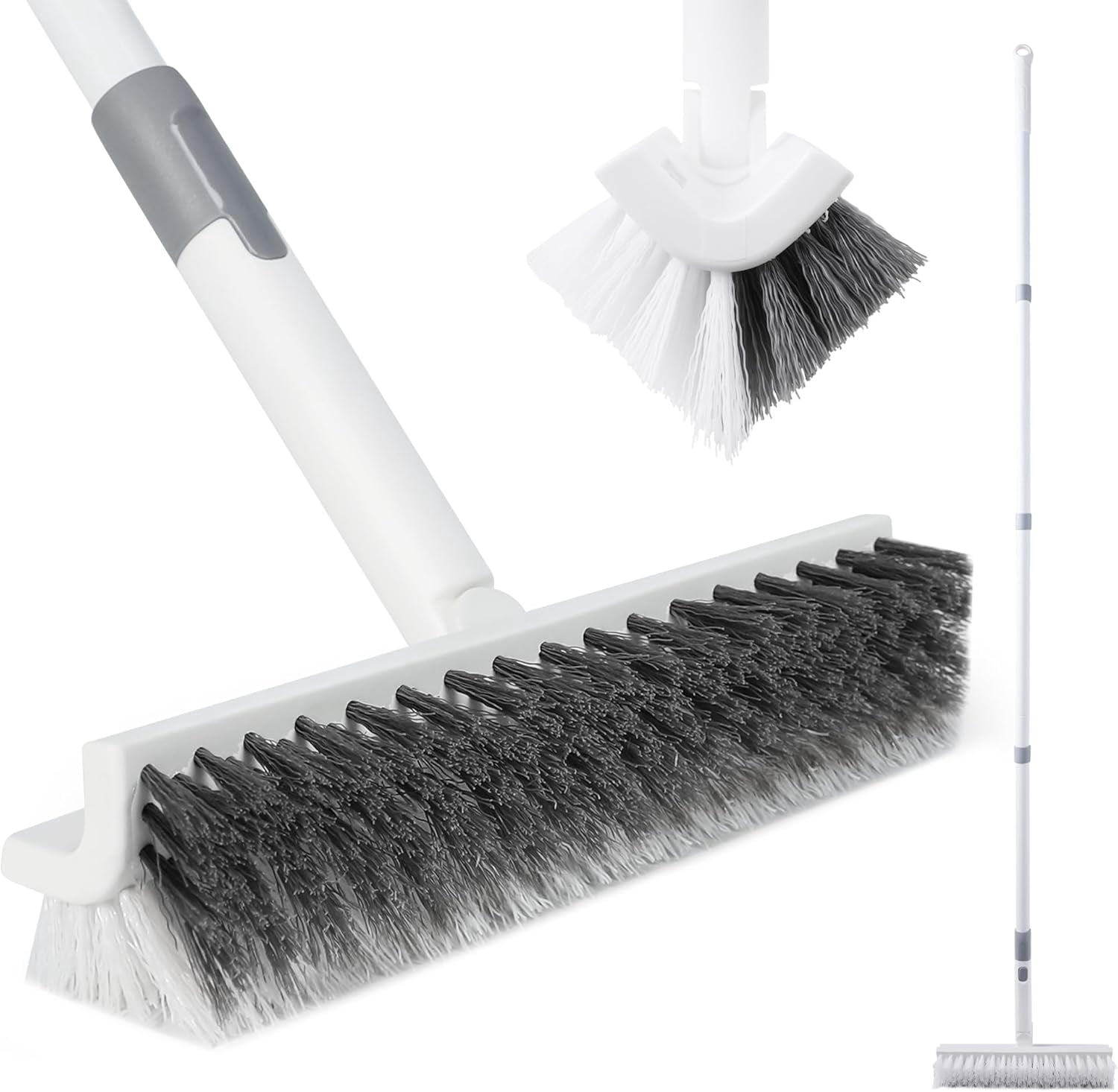 BOOMJOY Grout Brush with Long Handle, 57" Grout Cleaner for Tile Floors ...