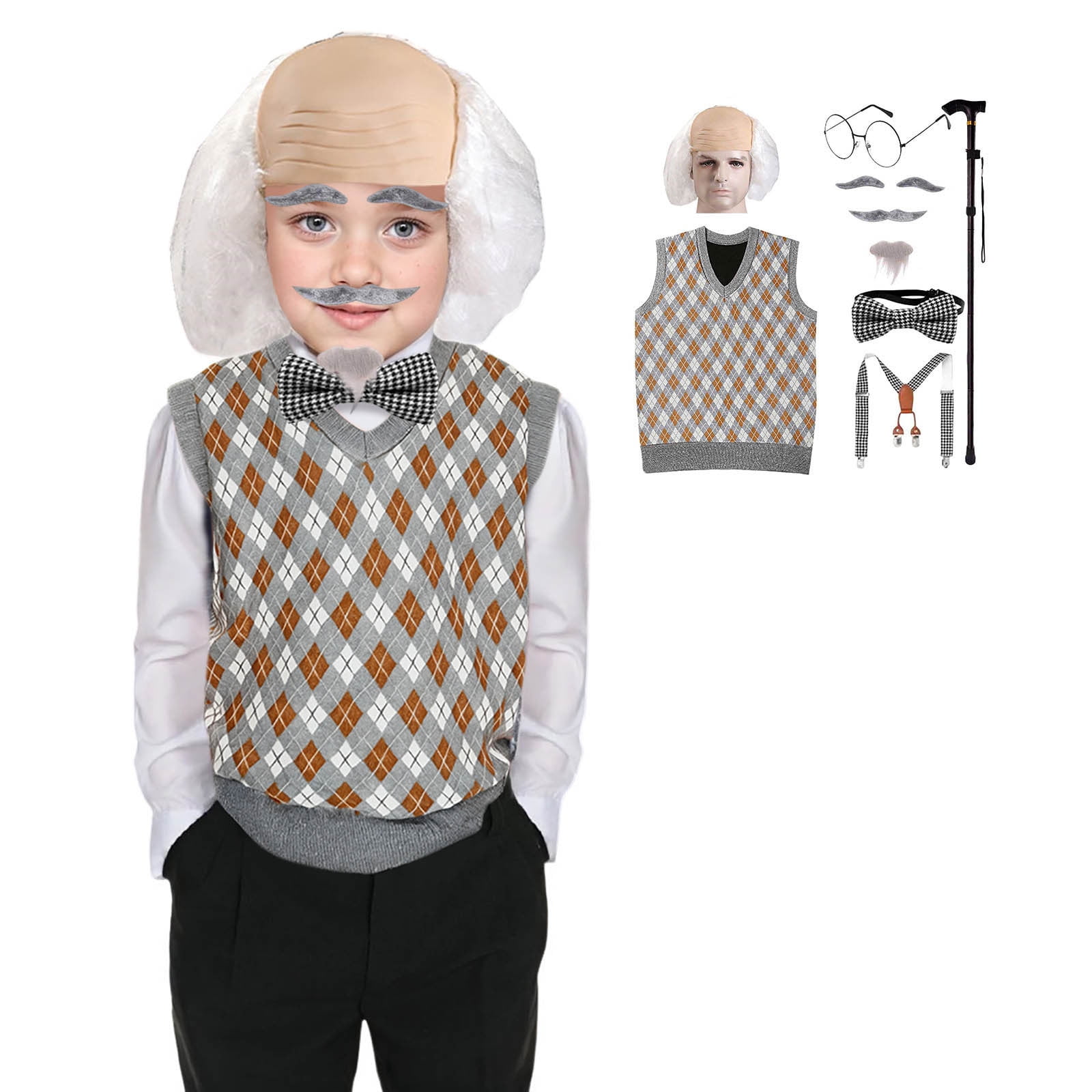 BOOMNY 100 Days Of School Grandpa Set Grandpa Dress Up Children Old ...