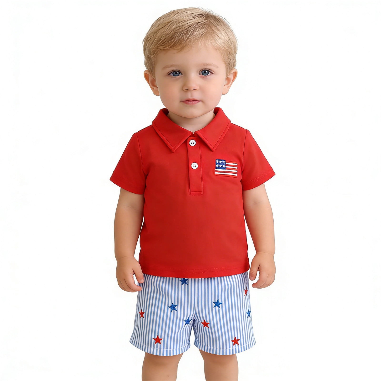 BOOMNY 4Th Of July Boys Outfits Set Patriotic Usa Flag Graphic Short ...