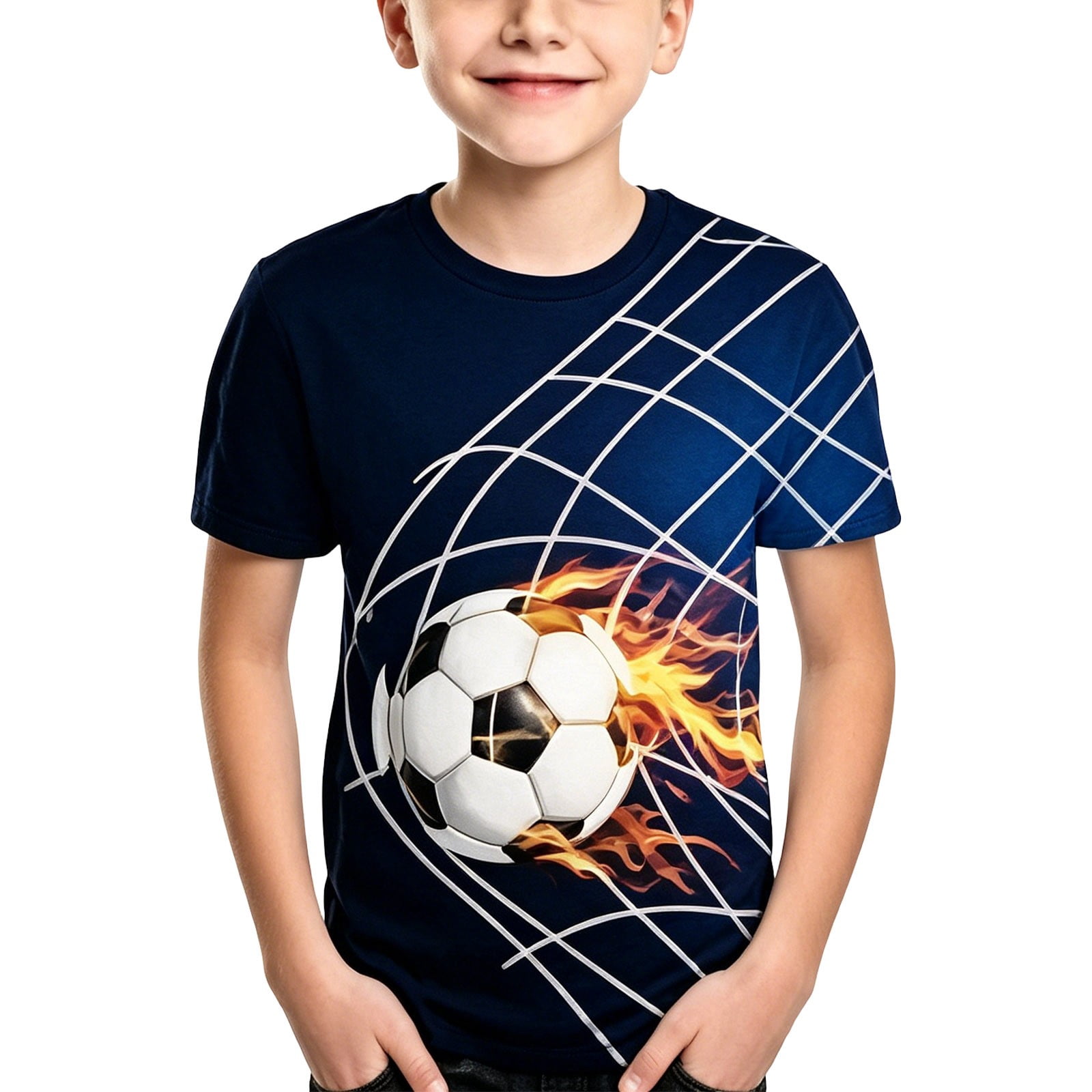 BOOMNY Baby Boys Short Sleeve Soccer T-Shirts Crew Neck Cartoon ...