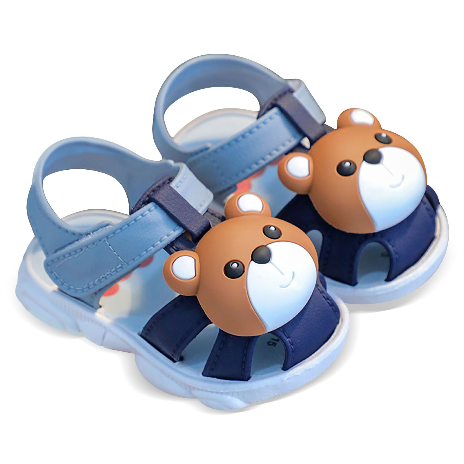 BOOMNY Baby Girl's Sandals Open Toe Flat Sandals for Kids Adjustable ...