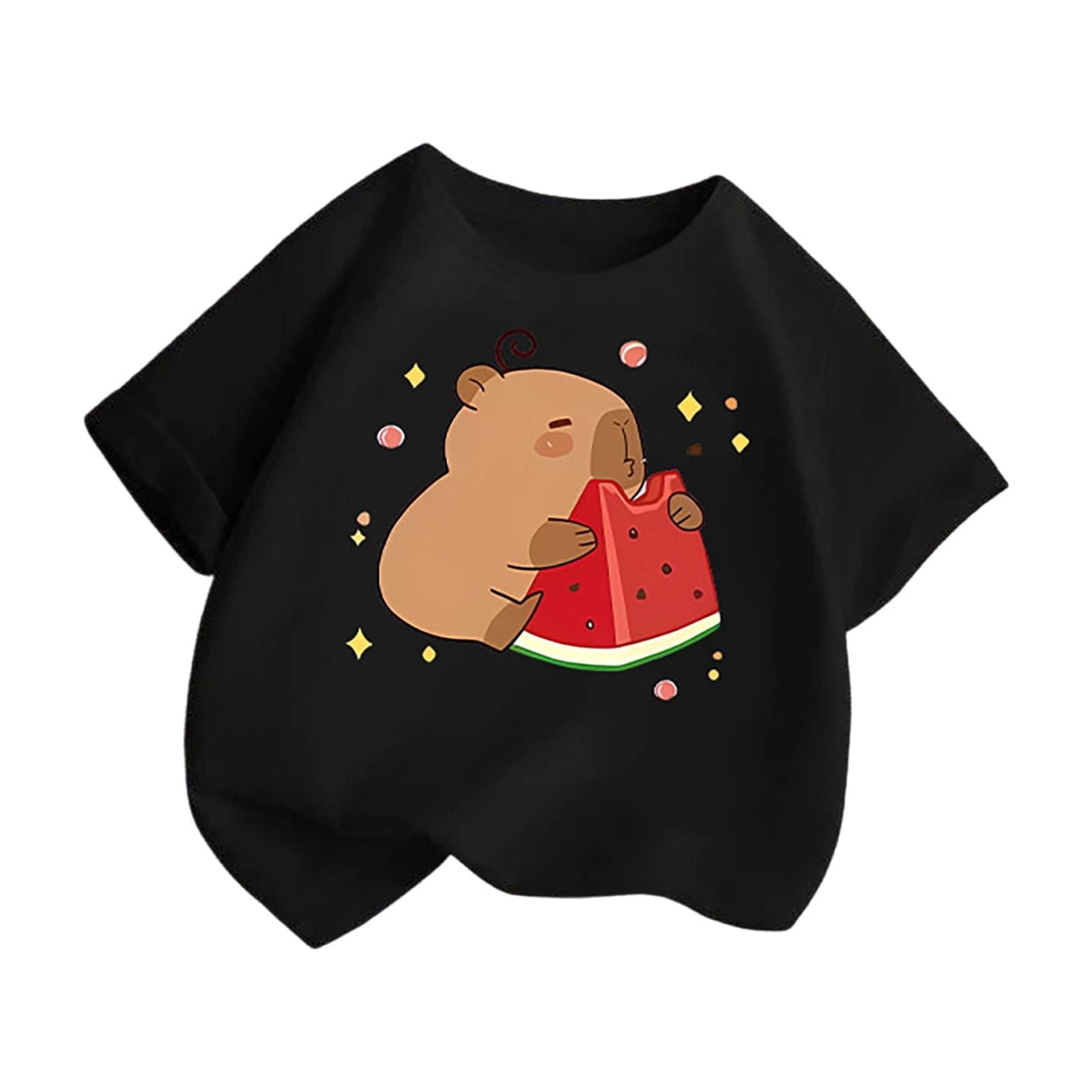 BOOMNY Baby Girls Short Sleeve T-Shirts Crew Neck Cartoon Capybara ...