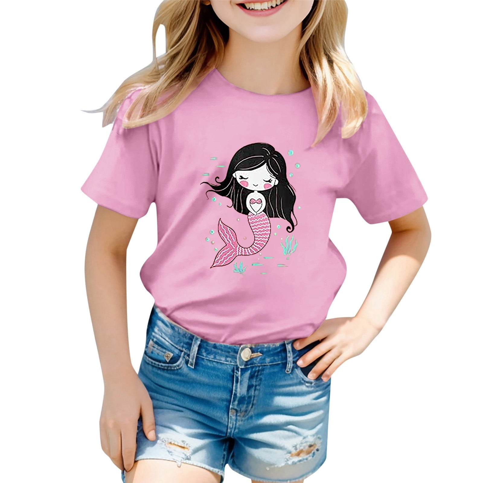 BOOMNY Baby Girls T Shirts Cute Graphic Short Sleeve Ocean Animal ...