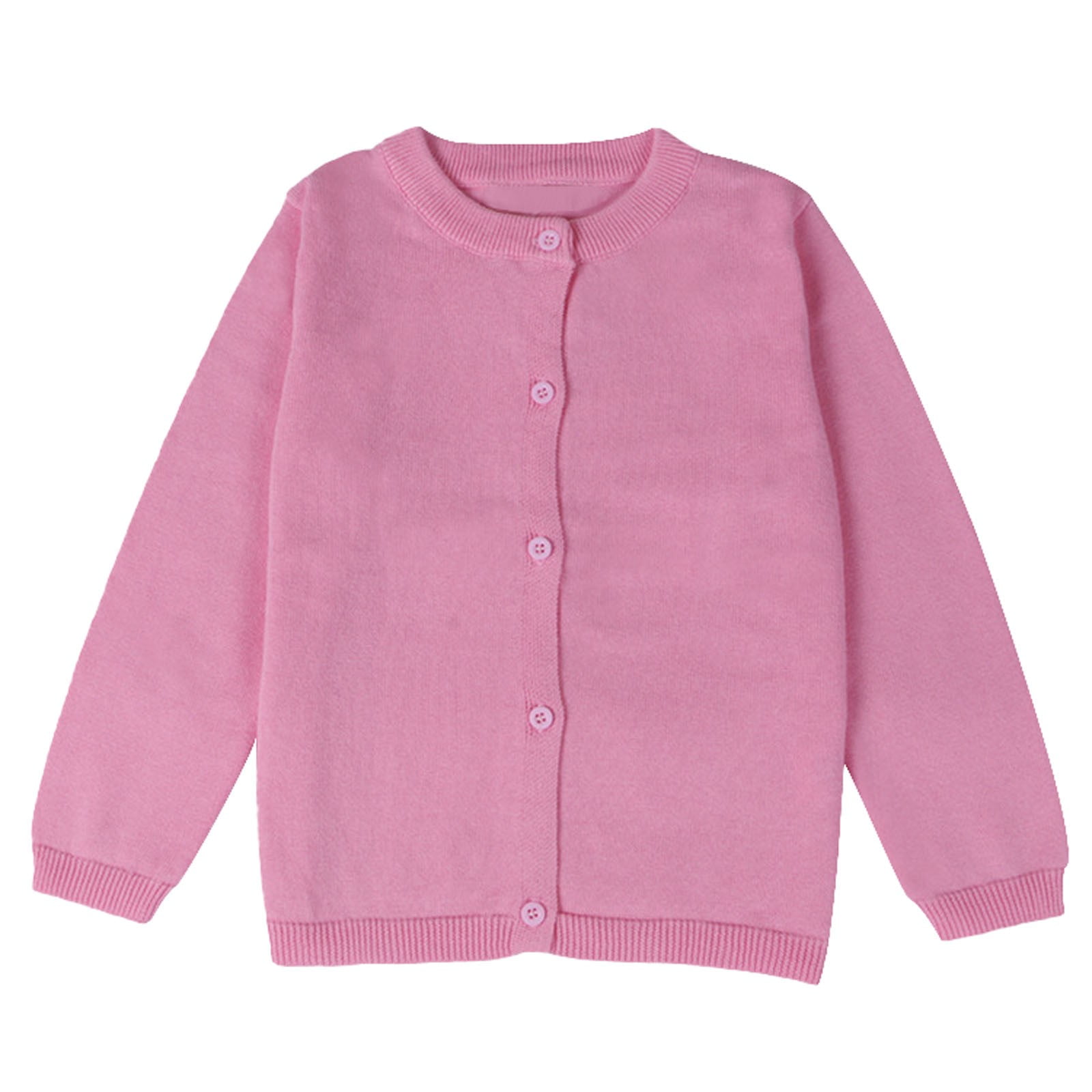 BOOMNY Baby Kids Girls Cardigan Long Sleeve Button Sweater Crew Neck ...
