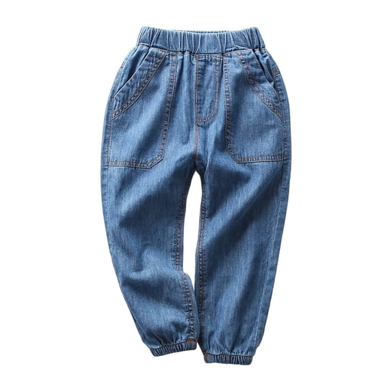 BOOMNY Boys Baggy Jeans Straight Leg Jeans For Boys Trendy Solid Color ...