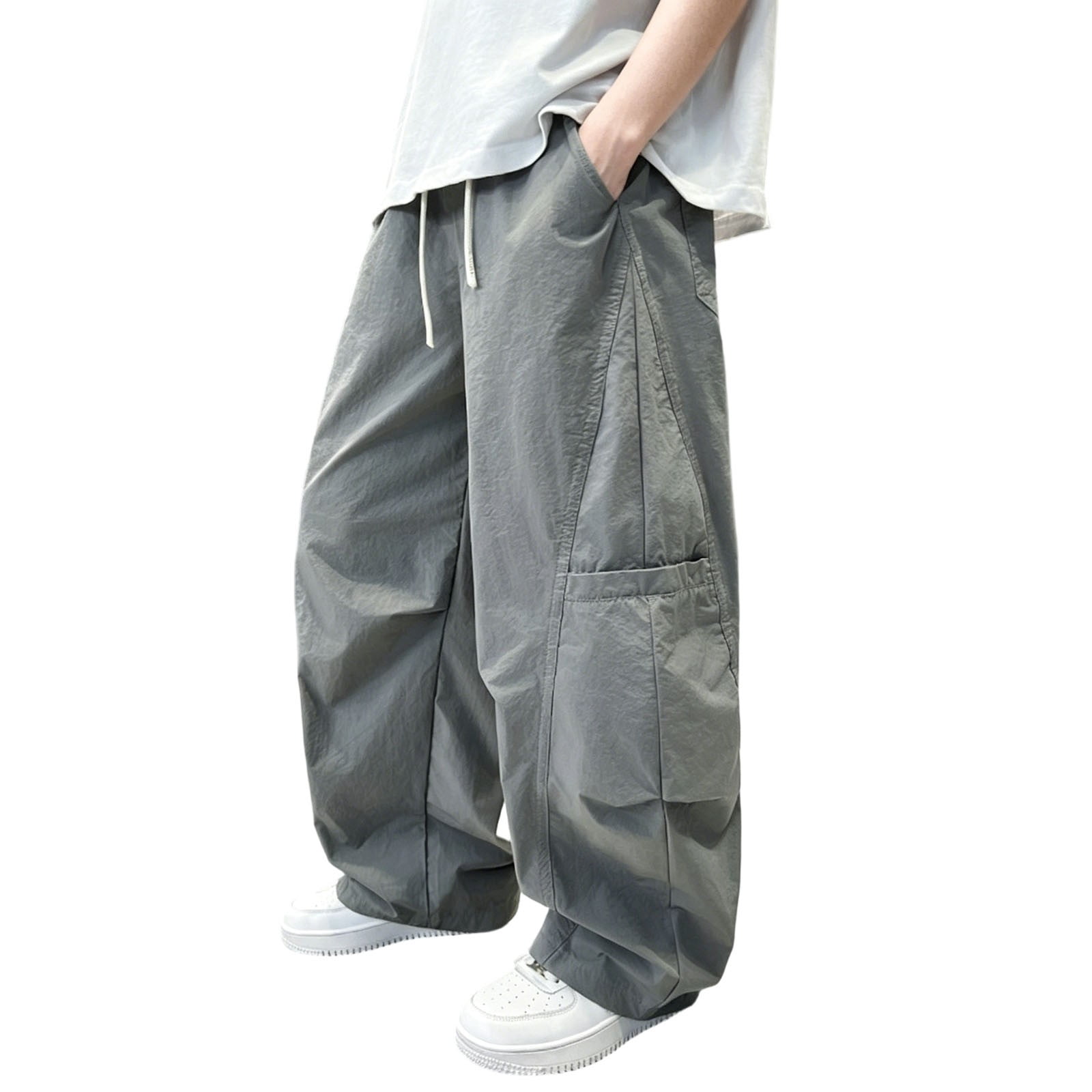 BOOMNY Boys Cargo Pants Wide Leg Work Pants For Boys Trendy Solid Color ...