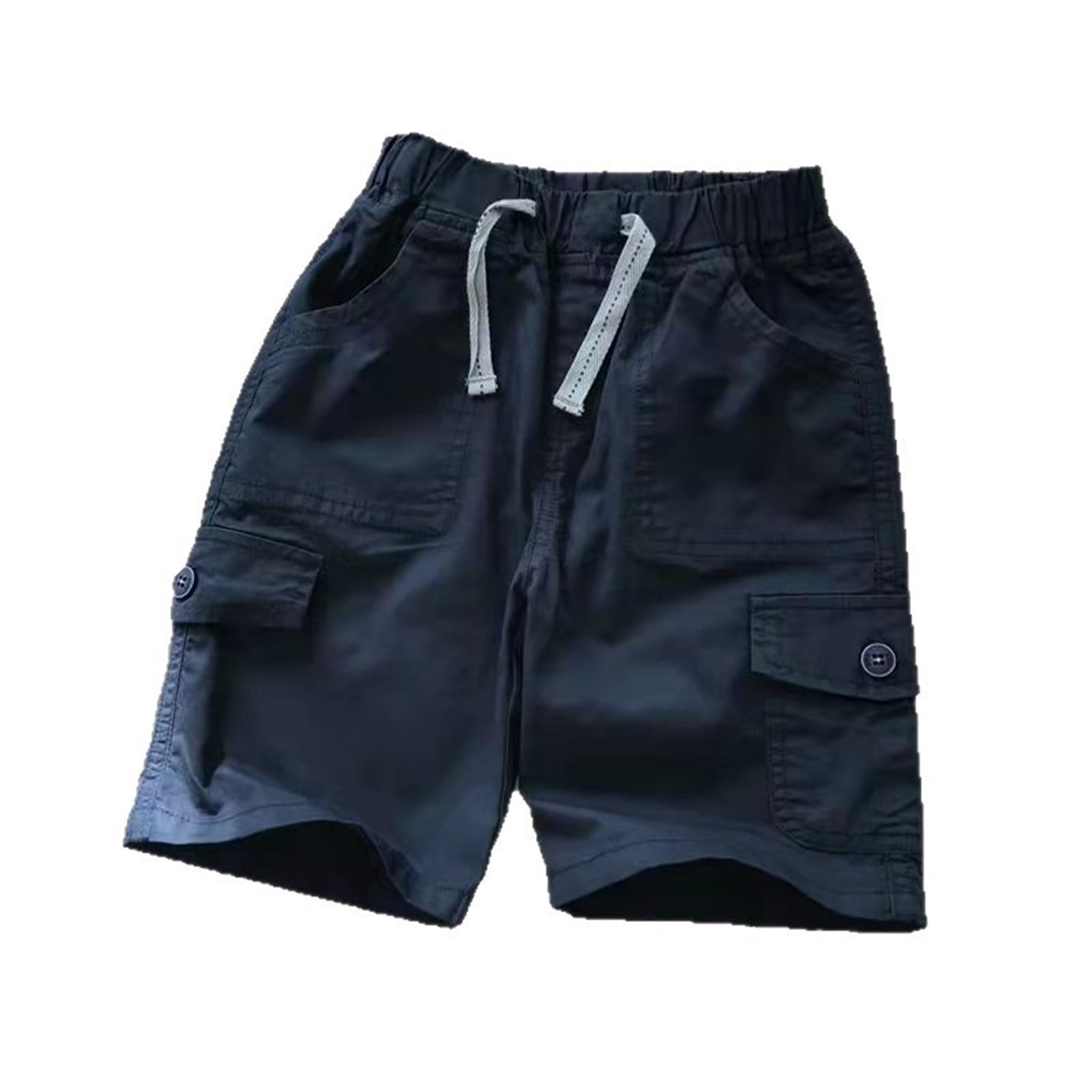 BOOMNY Boys Cargo Shorts Wide Leg Chino Shorts For Boys Trendy Solid ...