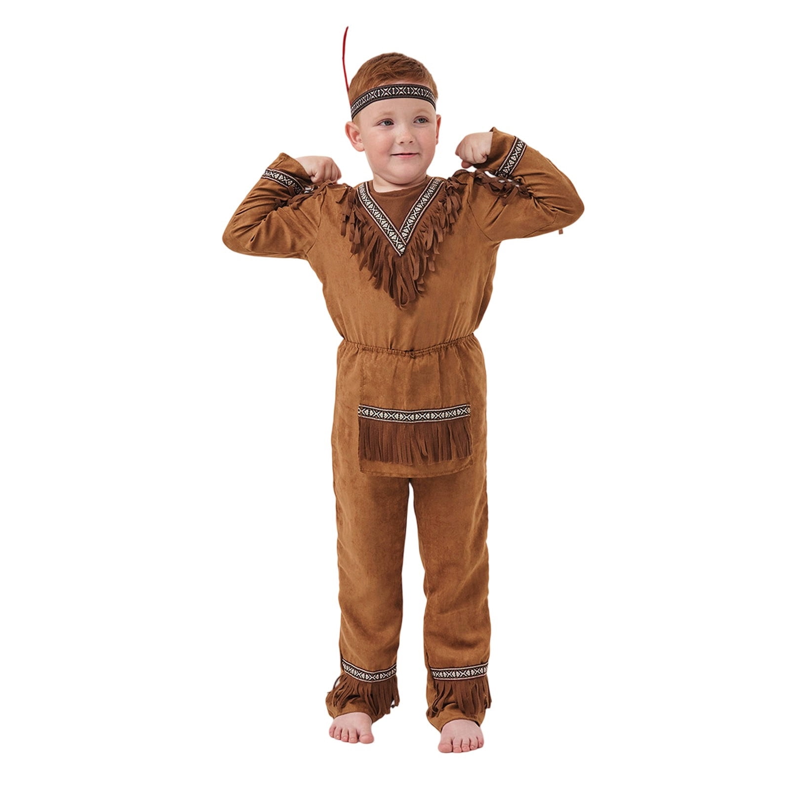 BOOMNY Boys Indigenous Chief Outfit Aboriginal Dress Up Party ...