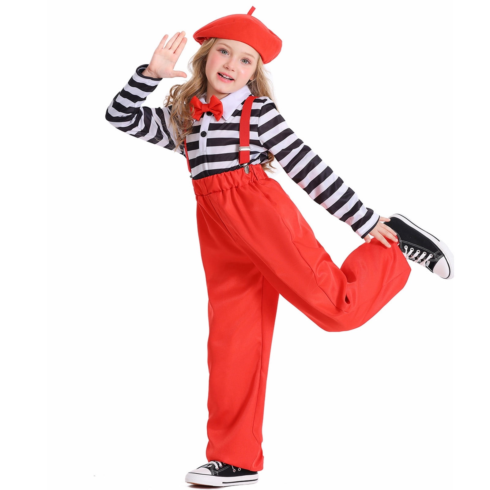 BOOMNY Boys Joker Dress Up Striped Long Sleeve Tshirts Suspender Pants ...