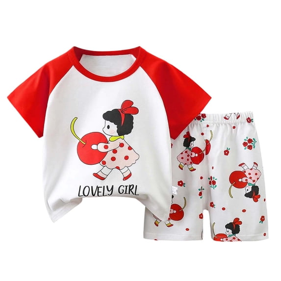 BOOMNY Boys Outfits Set Cartoon Graphic Short Sleeve Tshirts Shorts 2 ...