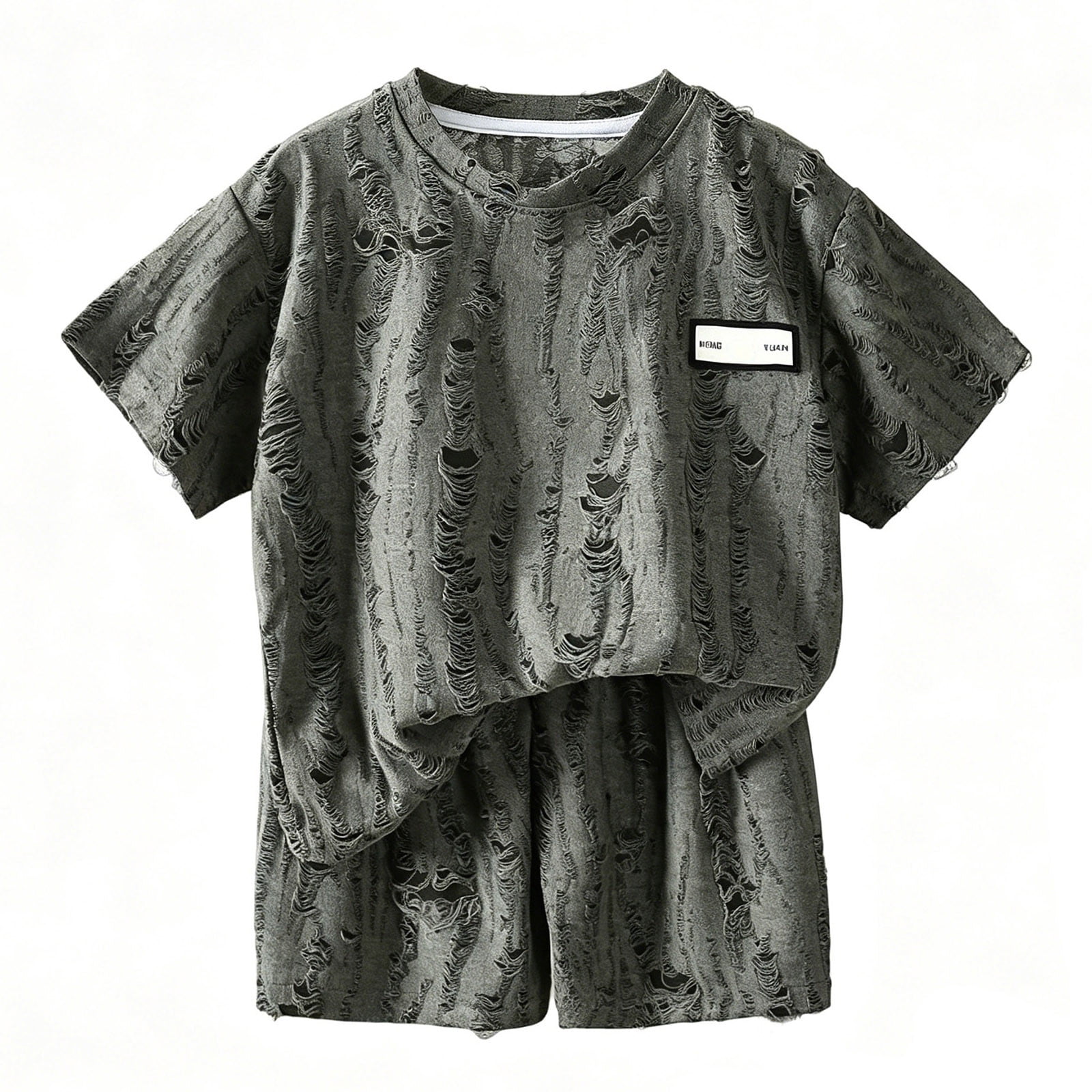 BOOMNY Boys Outfits Set Graphic Y2K Short Sleeve Tshirts Shorts 2 Peice ...