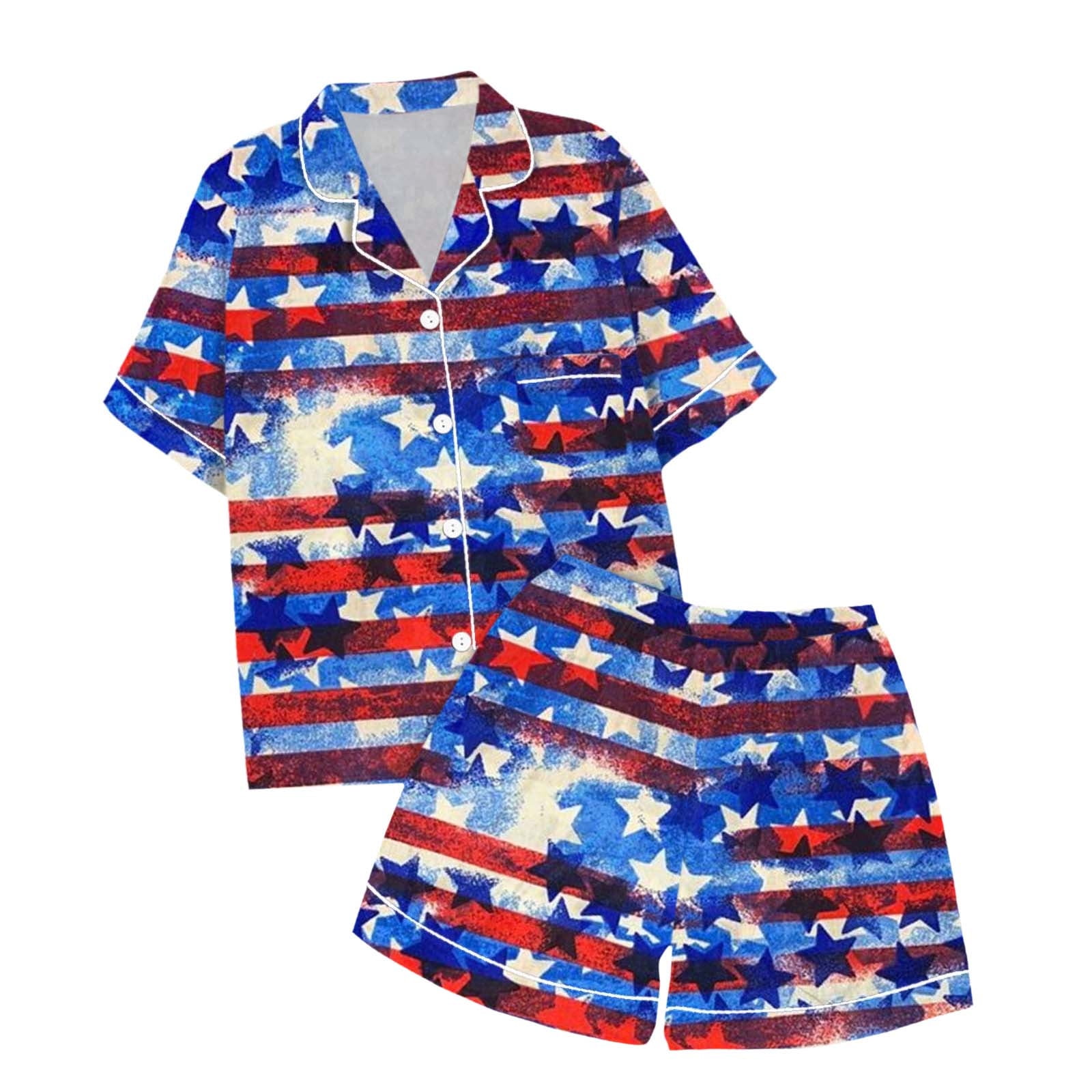 BOOMNY Children Boys Girls Independence Day Outfit Set Short Sleeve ...