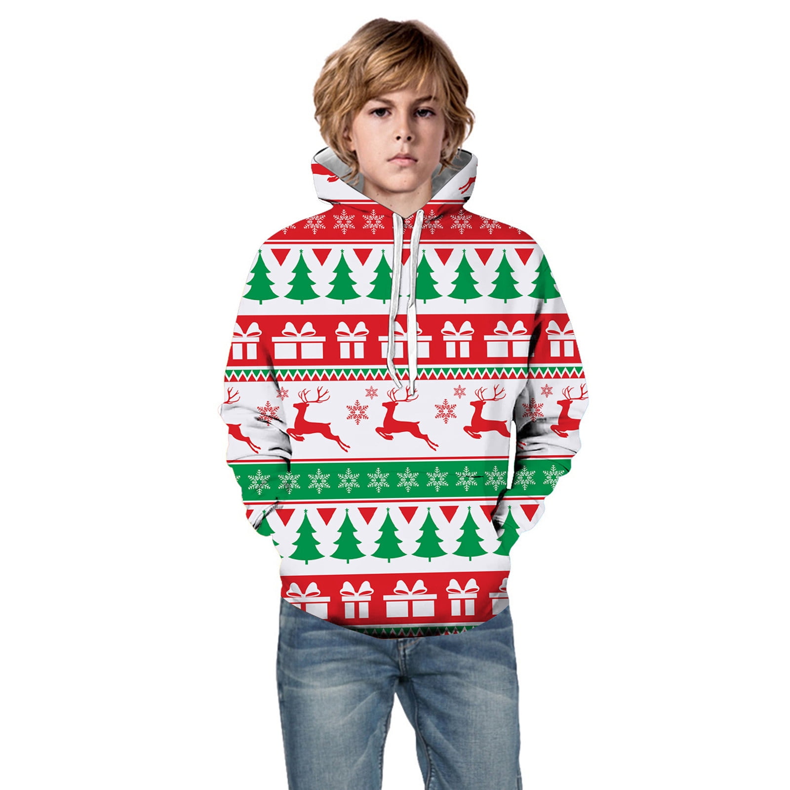 BOOMNY Christmas Infants Baby Boys Hoodie Xmas Tree Graphic Hoodies For ...