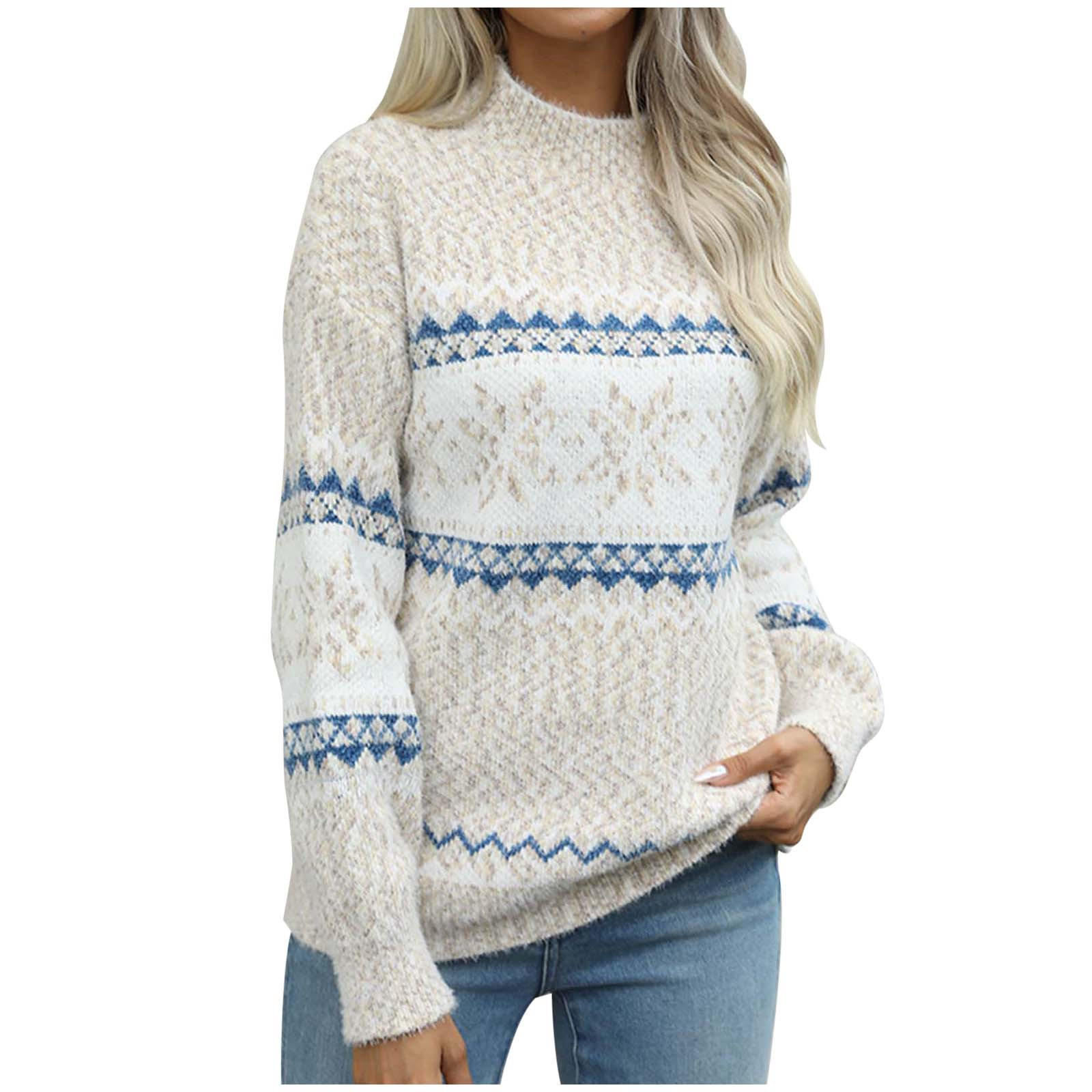 BOOMNY Christmas Women's Sweaters Long Sleeve Sweaters for Women Xmas ...