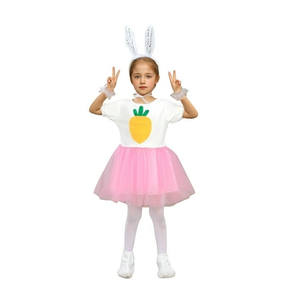 BOOMNY Easter Toddler Baby Girls Rabbit Dress Up Short Sleeve Cartoon ...