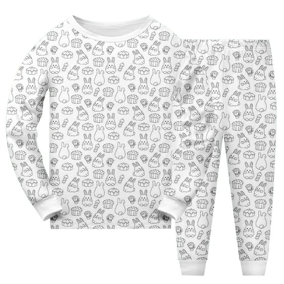 BOOMNY Easter Toddler Girls Loungewear Outfits Long Sleeve Cartoon Egg ...