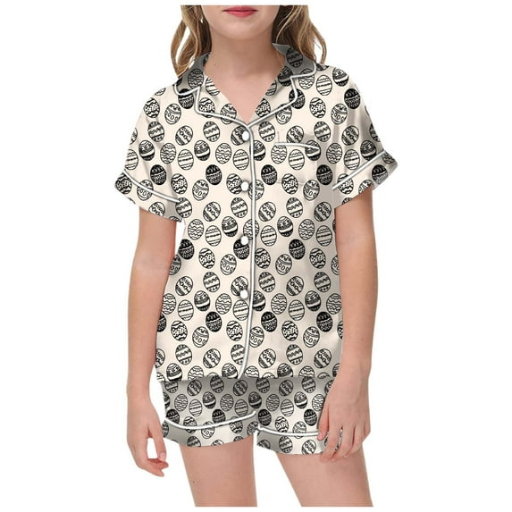 BOOMNY Easter Toddler Girls Loungewear Outfits Short Sleeve Cartoon ...