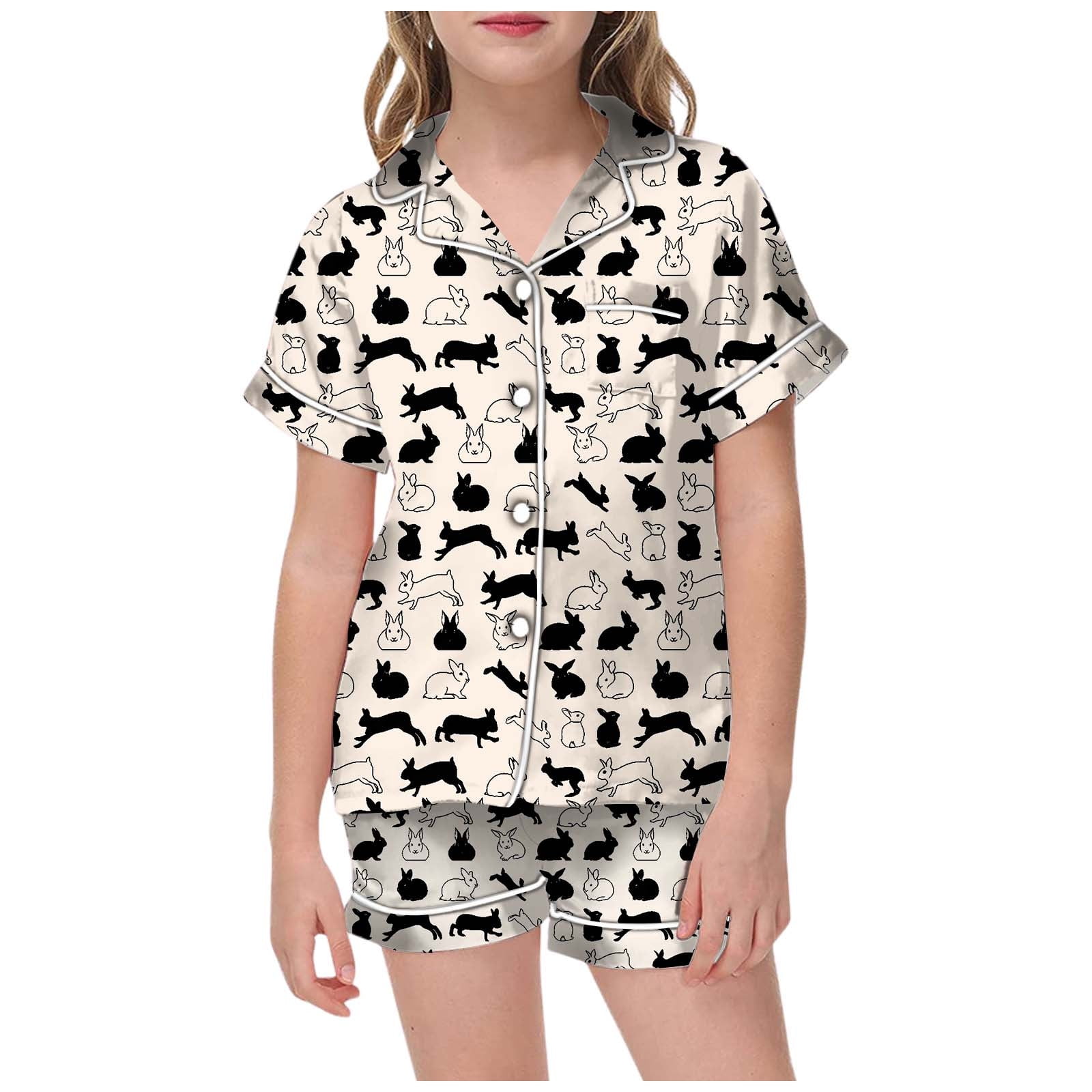 BOOMNY Easter Toddler Girls Loungewear Outfits Short Sleeve Cartoon ...