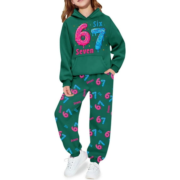 BOOMNY Funny 6 7 Outfit Set For Gilrs Long Sleeve Casual Six Seven ...