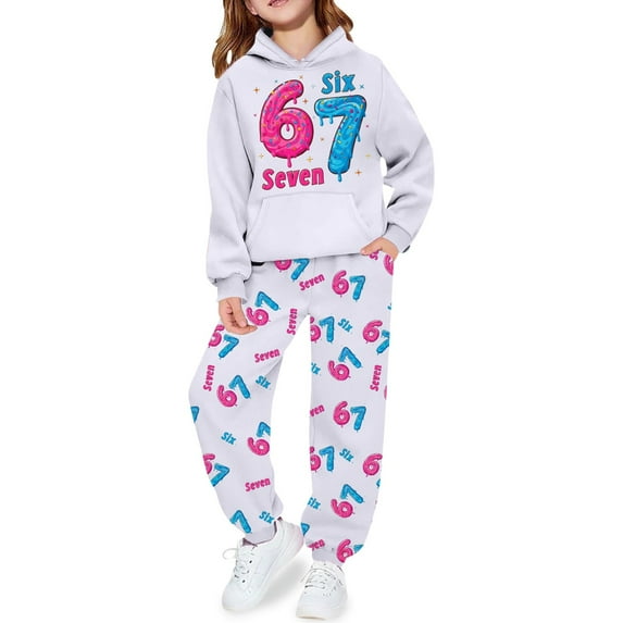 BOOMNY Funny 6 7 Outfit Set For Gilrs Long Sleeve Casual Six Seven ...