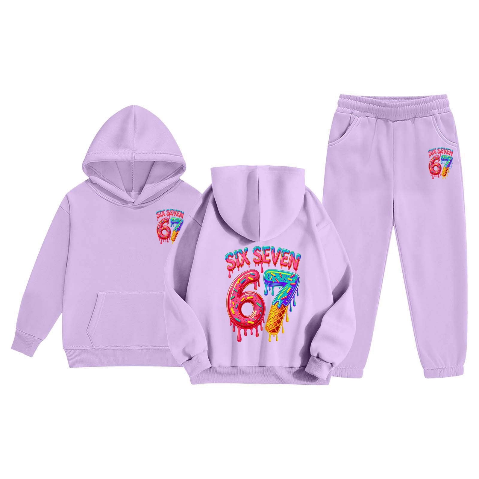 BOOMNY Funny 6 7 Sweatsuit Set For Gilrs Long Sleeve Casual Six Seven ...