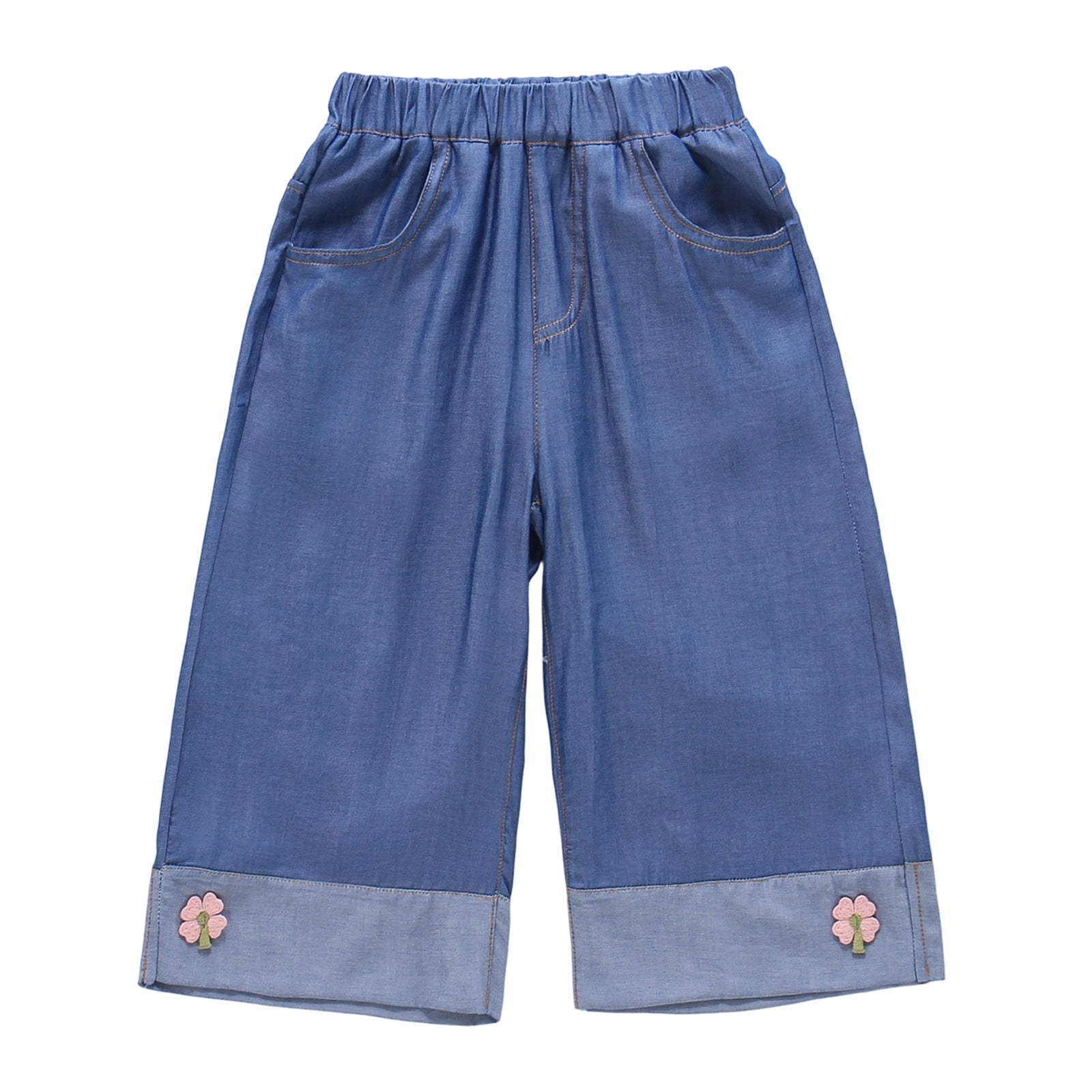 BOOMNY Girl'S Baggy Jeans Wide Leg Jeans for Girl Trendy Solid Color ...