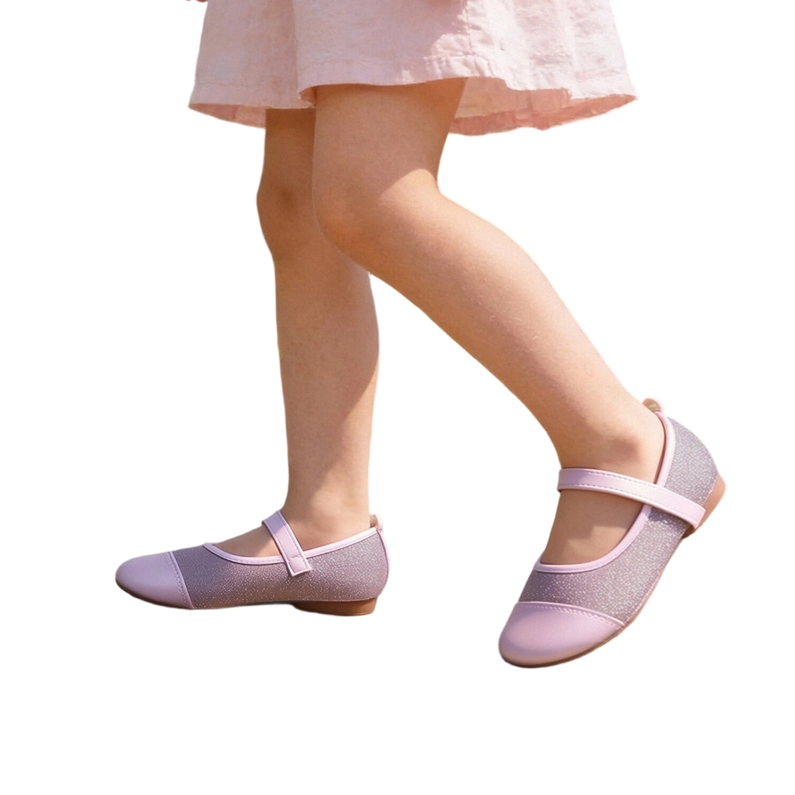 BOOMNY Girl's Sandals Closed Toe Flat Sandals for Kids Solid Color ...