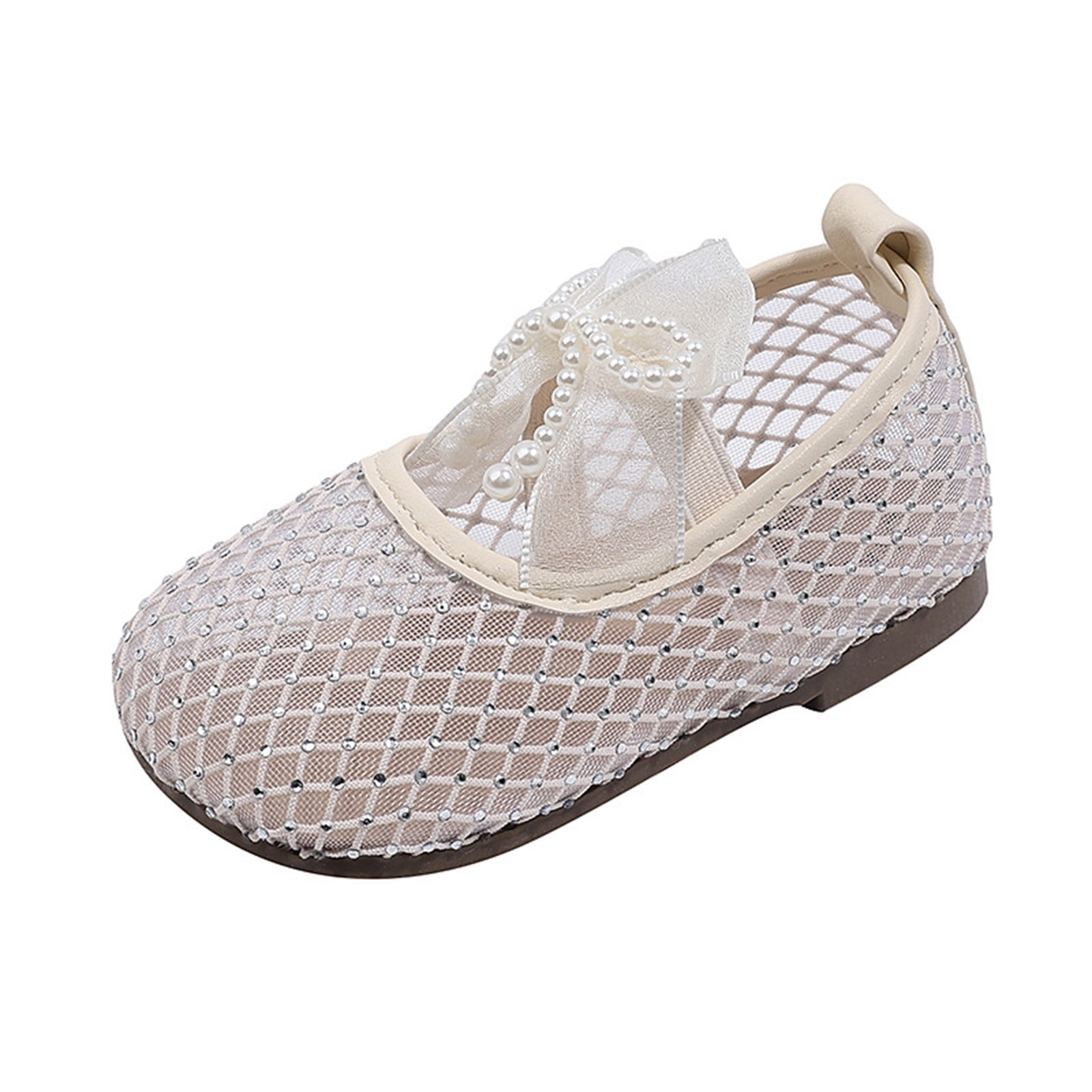 BOOMNY Girl's Sandals Closed Toe Lace Flat Sandals for Kids Solid Color ...