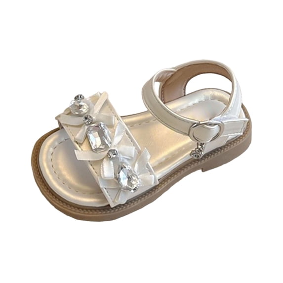 BOOMNY Girl's Sandals Open Toe Flat Sandals for Kids Adjustable Strap ...