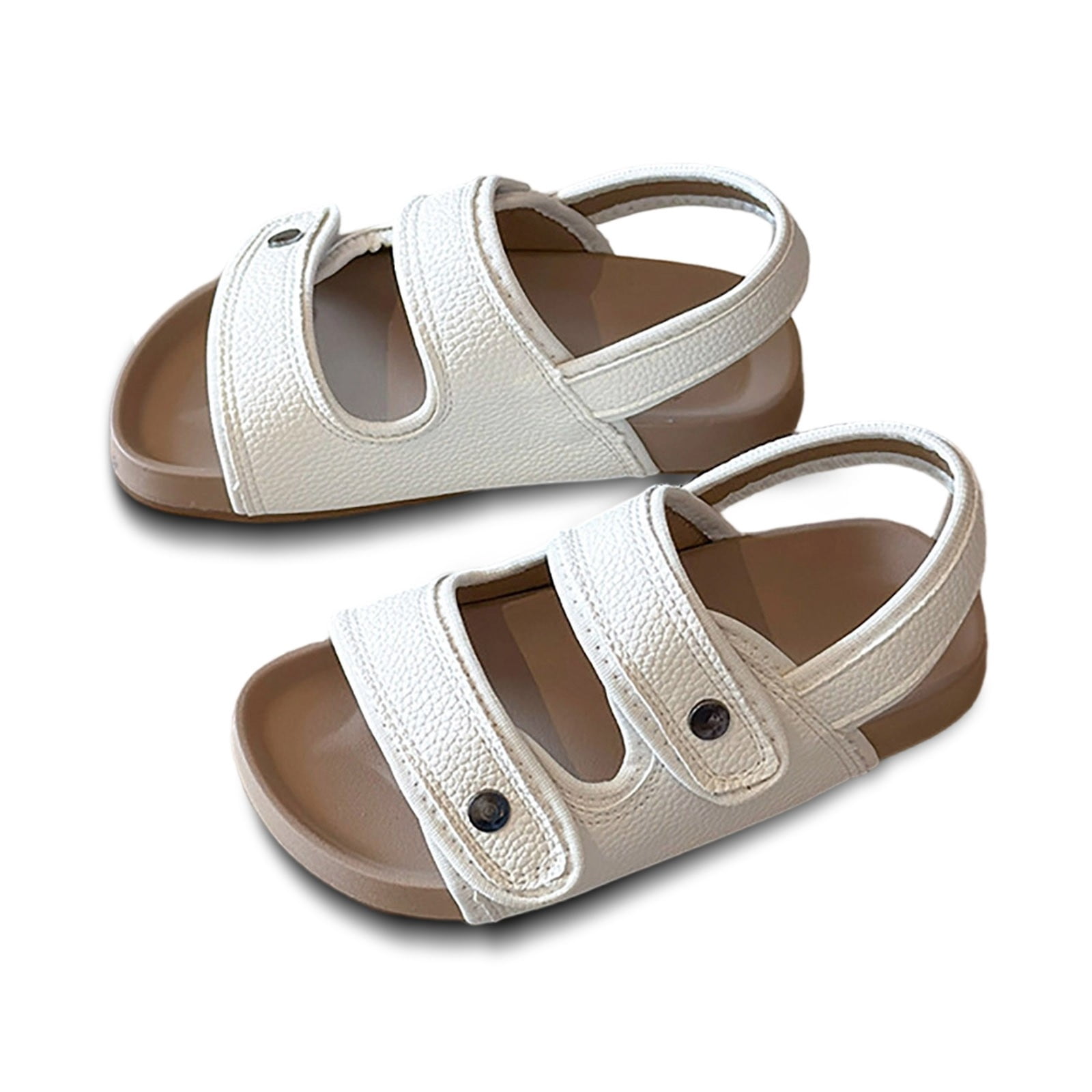 BOOMNY Girl's Sandals Open Toe Flat Sandals for Kids Adjustable Strap ...