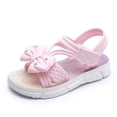 BOOMNY Girl's Sandals Open Toe Flat Sandals for Kids Hook And Loop ...