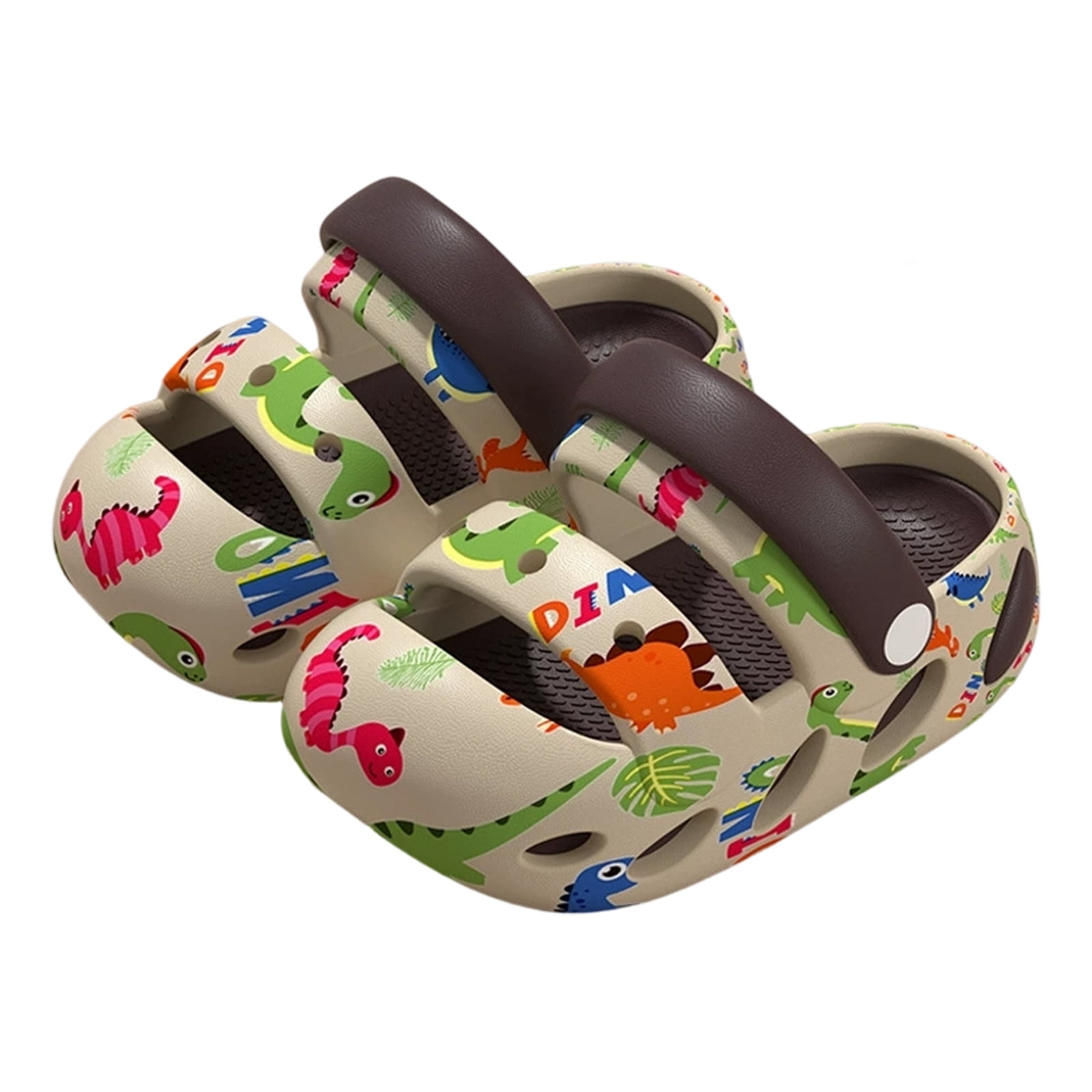 BOOMNY Girl's Slippers Open Toe Flat Sandals for Kids Adjustable Strap ...
