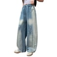 BOOMNY Girls Baggy Jeans Wide Leg Jeans for Girl Trendy Embroidery ...