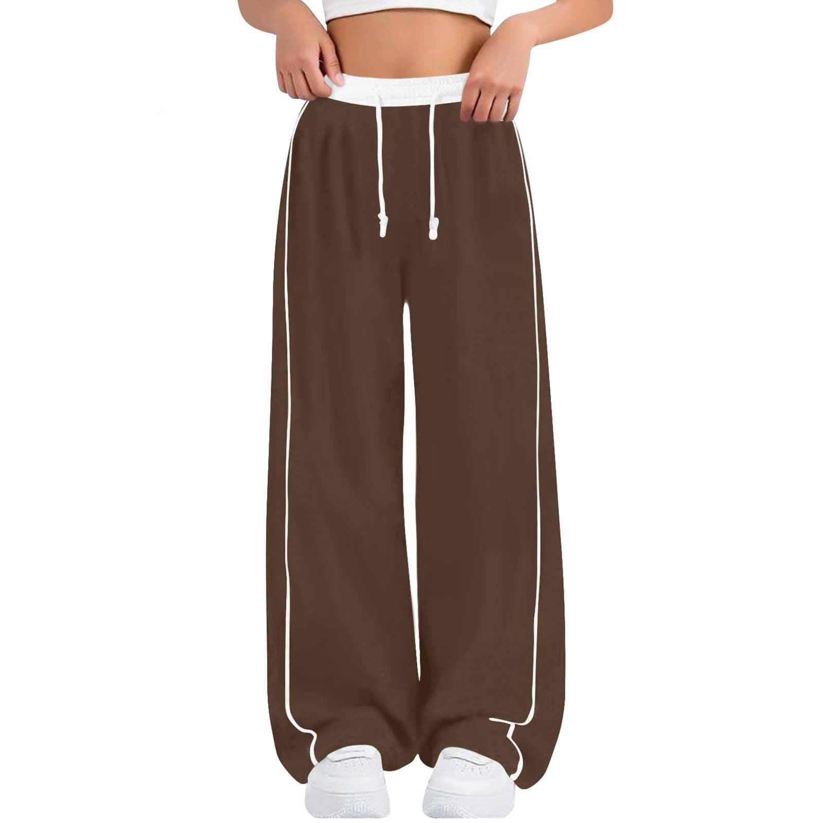 BOOMNY Girls Baggy Sweatpants Wide Leg Pants for Girl Trendy Patchwork ...