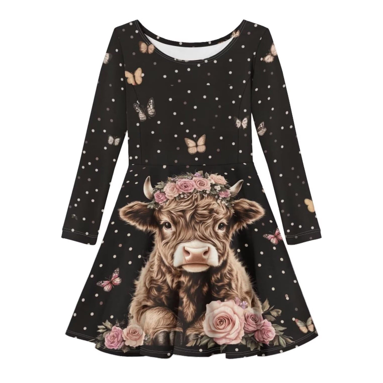 BOOMNY Girls Dress Short Sleeve Summer Midi Dresses for Girl Graphic ...