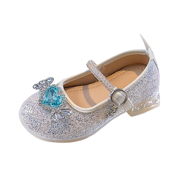 BOOMNY Girls Sandals Closed Toe Flat Crystal Sandals for Kids ...