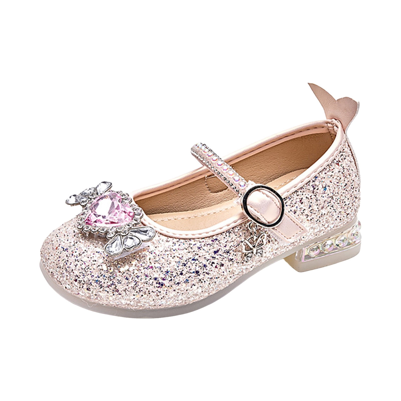 BOOMNY Girls Sandals Closed Toe Flat Crystal Sandals for Kids ...